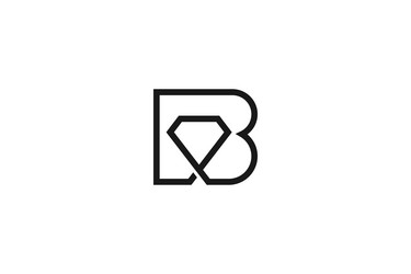 Letter b and diamond logo design Royalty Free Vector Image