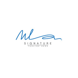 Ml handwritten signature logo - template Vector Image