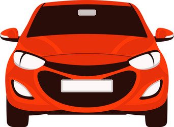Cartoon red car front view Royalty Free Vector Image