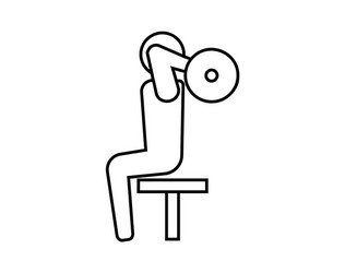 Simple seated triceps extension icon Royalty Free Vector
