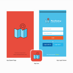 Company map pointer splash screen and login page Vector Image