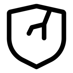 Destroyed shield and breach of privacy Royalty Free Vector