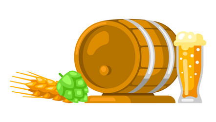 Emblem with beer objects festival Royalty Free Vector Image