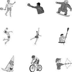 Olympic sports winter and summer a set Royalty Free Vector