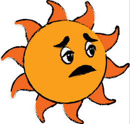 Angry sun cartoon mascot character Royalty Free Vector Image