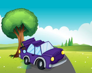 Two cars bumping Royalty Free Vector Image - VectorStock