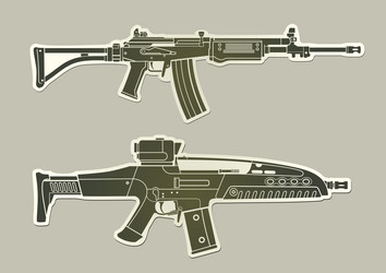 Assault rifle sticker Royalty Free Vector Image