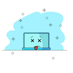 Breakdown cartoon computer is infected viruses Vector Image