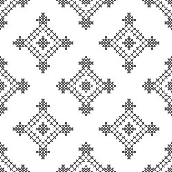 Cross stitch black and white seamless pattern Vector Image