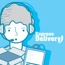 Express delivery service cartoon Royalty Free Vector Image