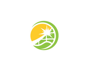 Green leaf solar panel logo design Royalty Free Vector Image