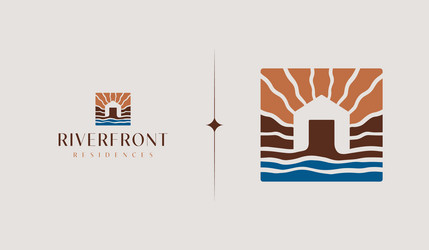 River house logo universal creative premium Vector Image