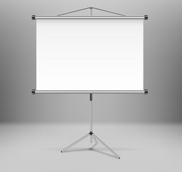Projector screen with red seats for presentation Vector Image