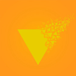 Abstract triangle with explosion on small Vector Image