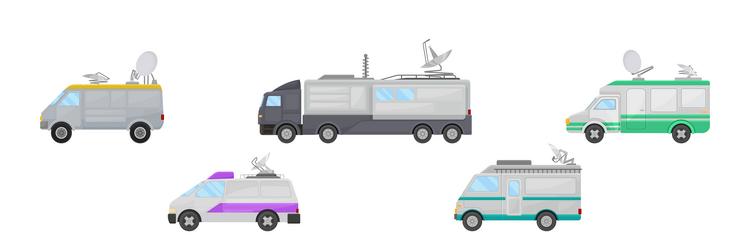Broadcasting car with satellite antenna Royalty Free Vector