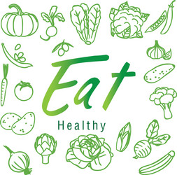 Eat healthy fruit green background image Vector Image