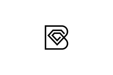 Letter b and diamond logo design Royalty Free Vector Image