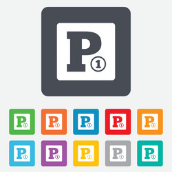 Paid parking sign icon car symbol Royalty Free Vector Image