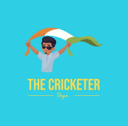 Gully cricket tournament mascot logo Royalty Free Vector
