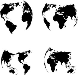 Globe silhouette Royalty Free Vector Image - VectorStock