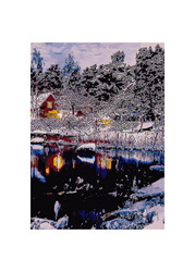 Lake outdoor landscape creative poster image Vector Image