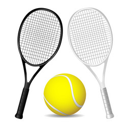 Tennis racket and ball in one continuous line Vector Image