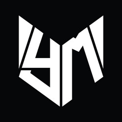 Ym logo monogram big alphabet design template Vector Image