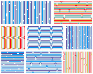 Seamless weaving patterns set linear backgrounds Vector Image