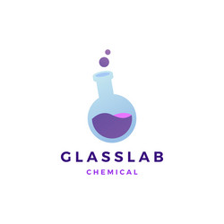 Chemical colored flasks logo Royalty Free Vector Image