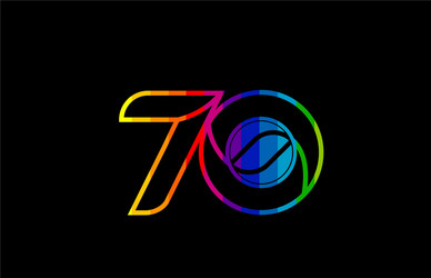 Pink blue background color number 70 for logo Vector Image