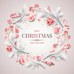 Pink Christmas Border Vector Images (over 2,500)