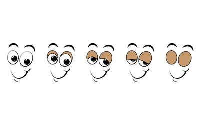 Blink eye animation step human cartoon face Vector Image