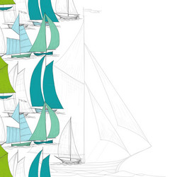 Blue vintage sailing ship seafaring sailer Vector Image