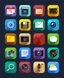 Colorful flat icons-set 1 Royalty Free Vector Image