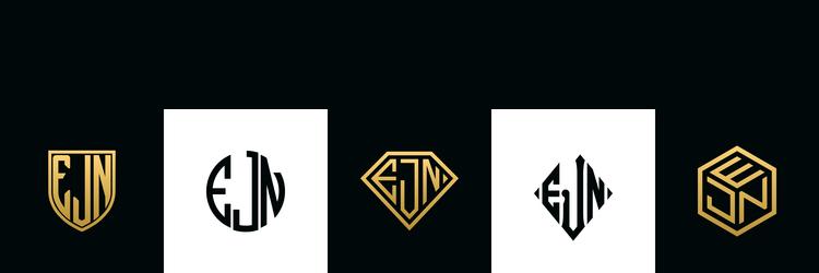 Initial letters ega logo designs bundle Royalty Free Vector