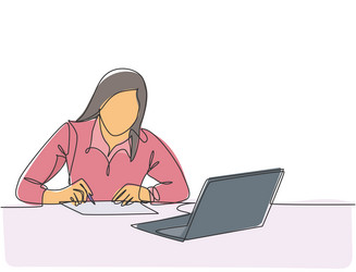 Business letter concept one single line drawing Vector Image