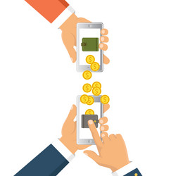 People sending and receiving money wireless Vector Image