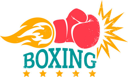 Vintage logo for boxing Royalty Free Vector Image
