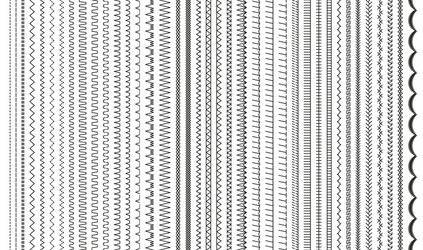 Black stitches collection seamless print Vector Image