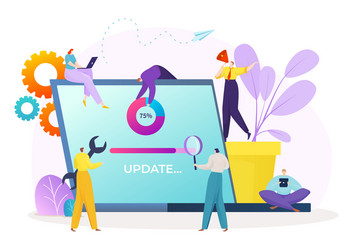 System update - progress bar or updating process Vector Image