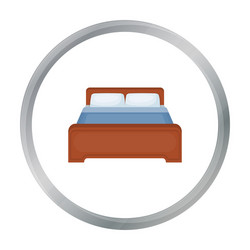 Bed icon in cartoon style isolated on white Vector Image