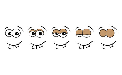 Blink eye animation step human cartoon face Vector Image