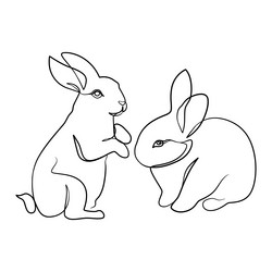 Bunny rabbit continuous line art drawing Vector Image
