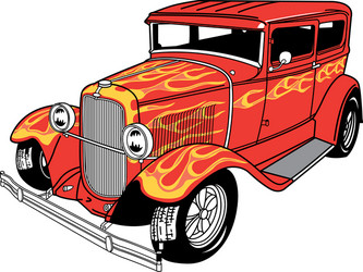 Cartoon retro hot rod Royalty Free Vector Image