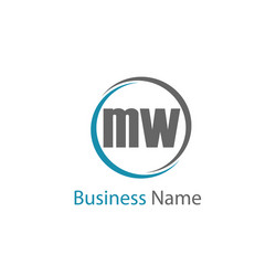 Initial letter mw logo template design Royalty Free Vector