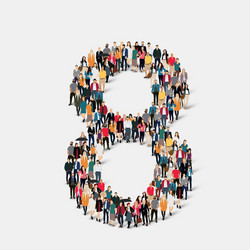 People form number seven Royalty Free Vector Image