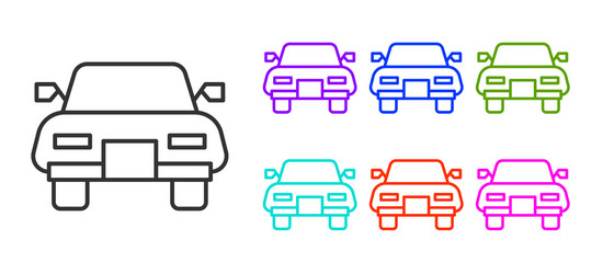 Black line car icon isolated on white background Vector Image