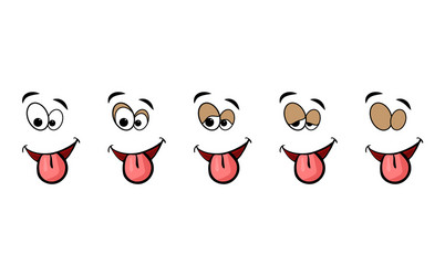 Cartoon smiling face with wink eye blink emoji Vector Image
