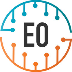 Initial letter oe future technology logo template Vector Image