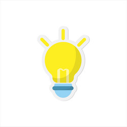 Light bulb sticker Royalty Free Vector Image - VectorStock